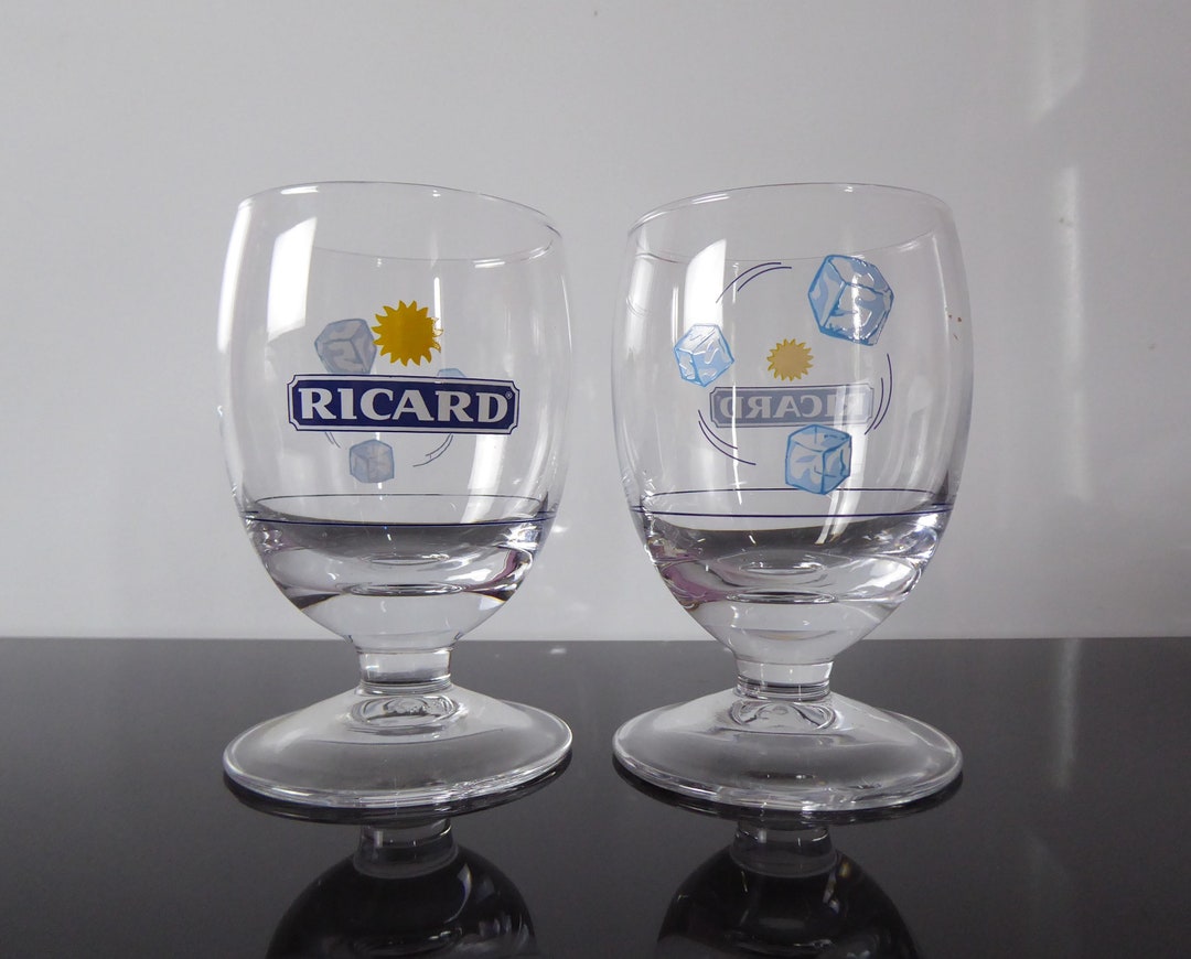 Pair of Vintage Ricard Glasses | Ricard Logo With Ice Cube Motif ...