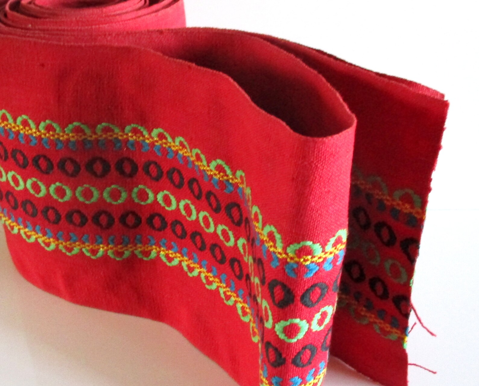 Wide Vintage French Basque Fabric Trim Sold by the Metre | Etsy