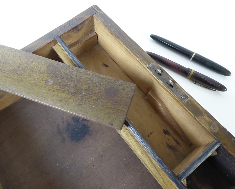 Antique Oak Writing Slope Writing Box Stationery Cabinet - Etsy
