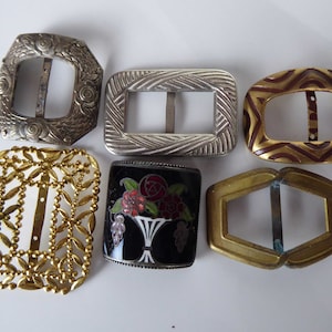 Decorative Buckles - Vintage Slide Buckle - Antique French Shoe Buckles ...