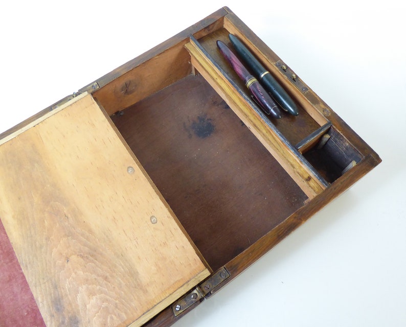 Antique Oak Writing Slope Writing Box Stationery Cabinet - Etsy