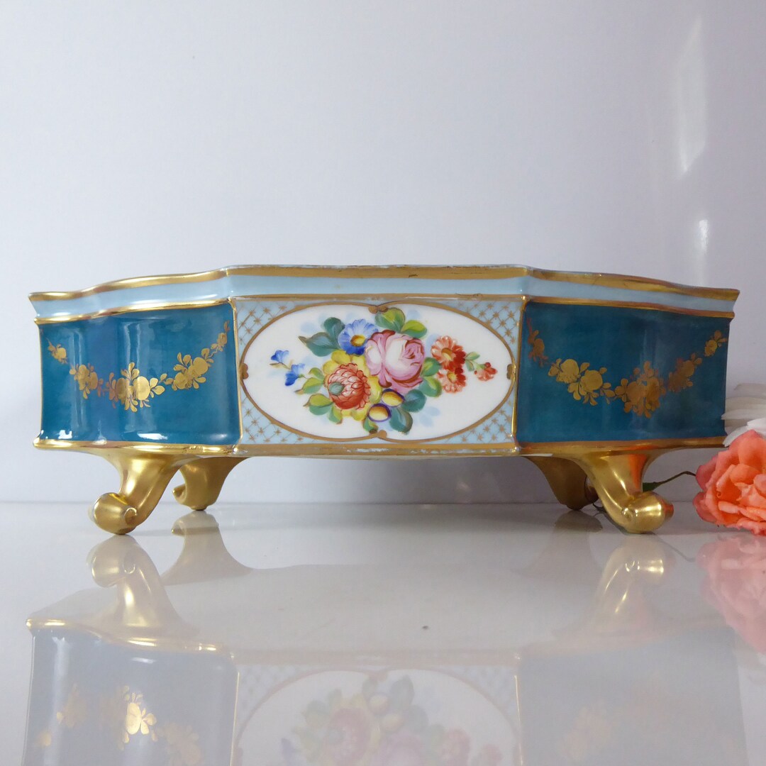 Antique Sevres Jardinière Louis XVI Décor Hand Painted Blue Sevres ...