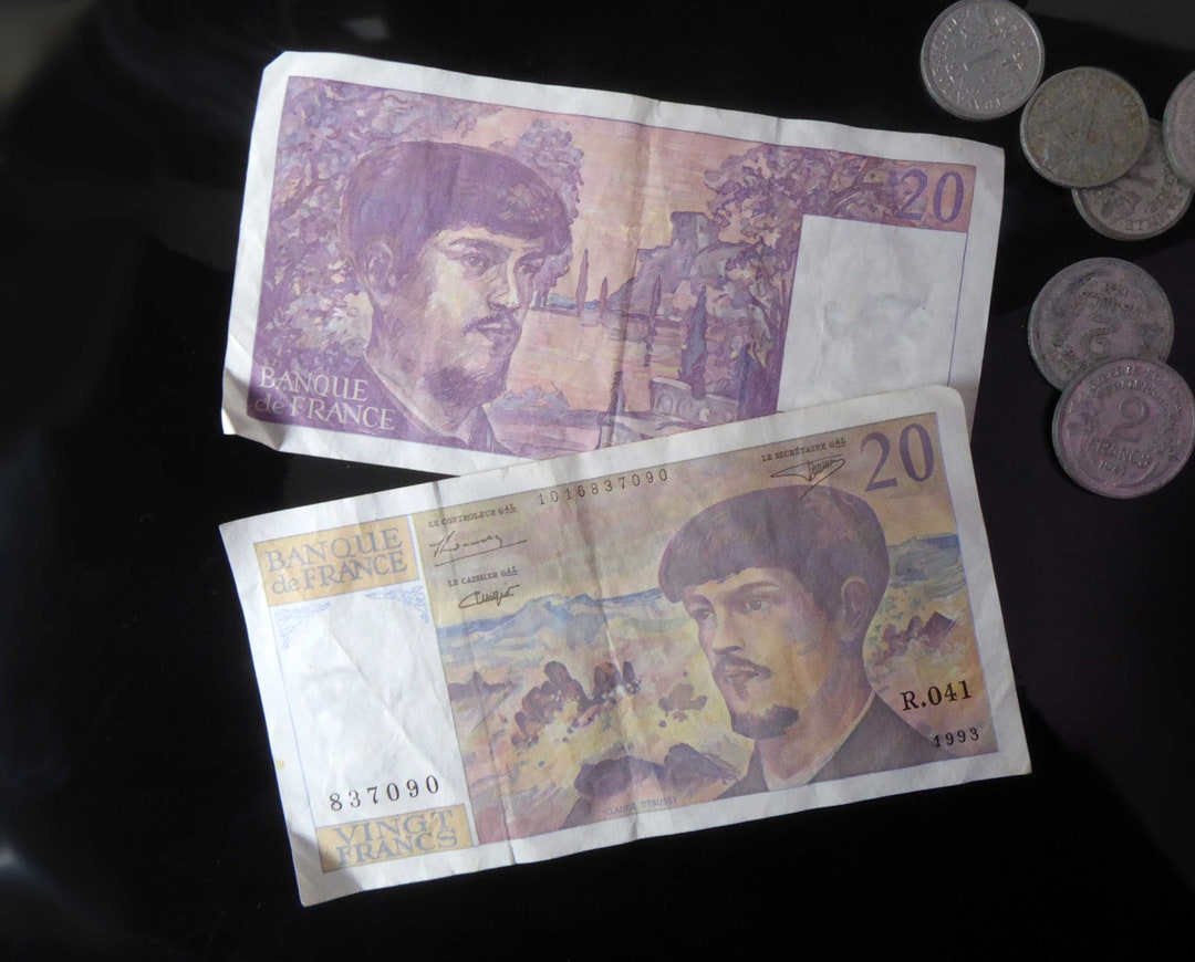 Vintage French Currency Banknotes | Banque De France | Pair of 1993 ...