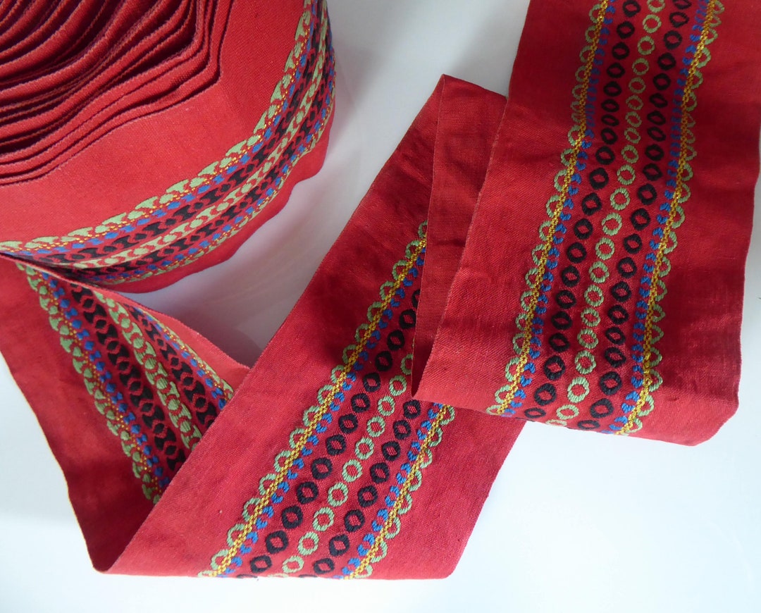 Wide Vintage French Basque Fabric Trim - Sold by the Metre - 6" Wide ...