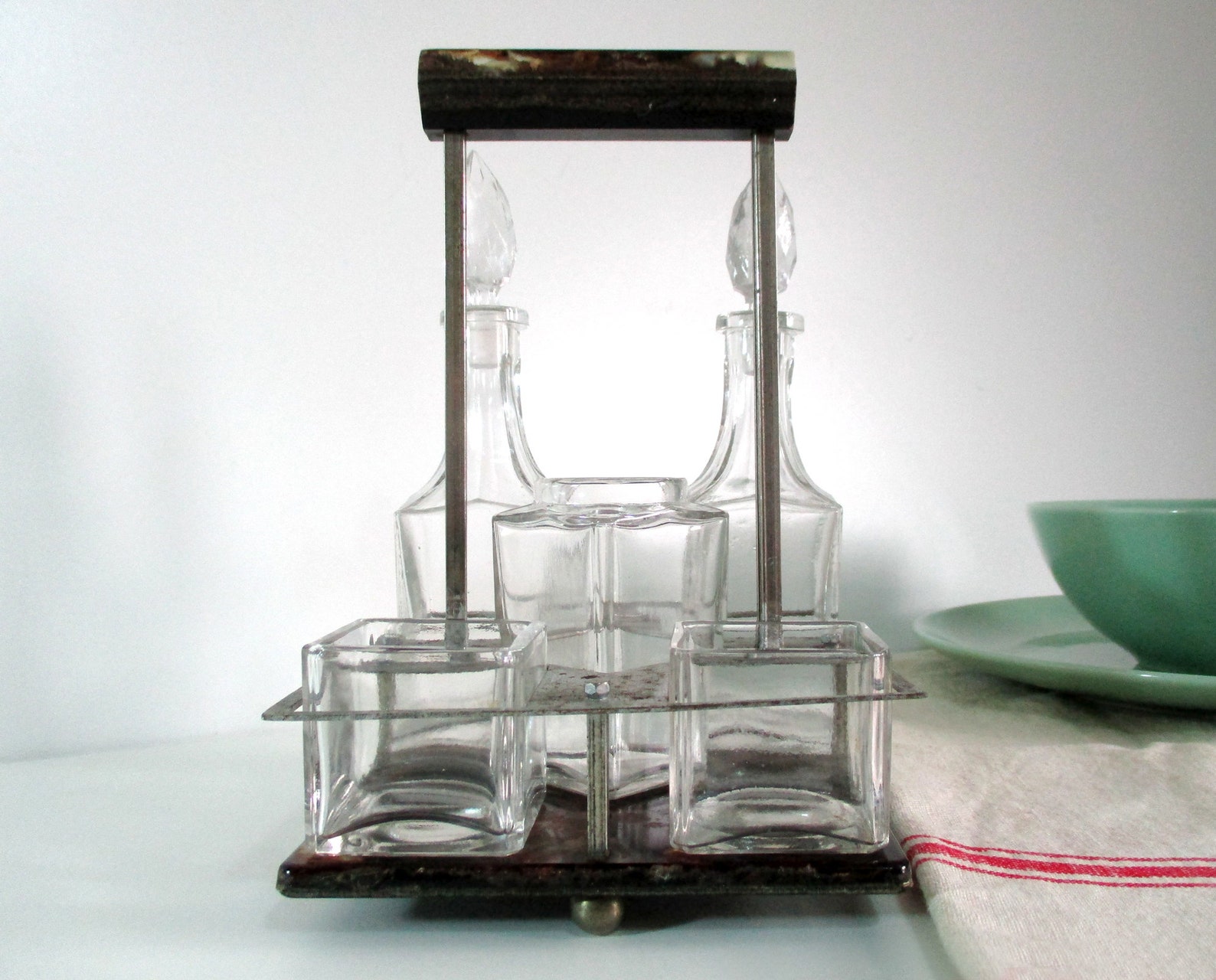 Bakelite Condiment Holder French Antique Cruet Set 5 Piece | Etsy