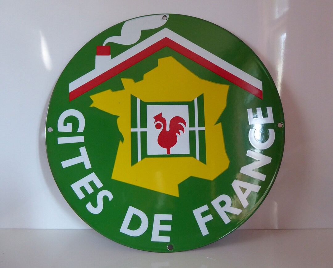 French Enamel Sign Gîtes De France Vintage Metal Sign Vintage Publicity ...