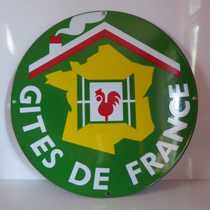 French Enamel Sign Gîtes De France Vintage Metal Sign Vintage Publicity ...