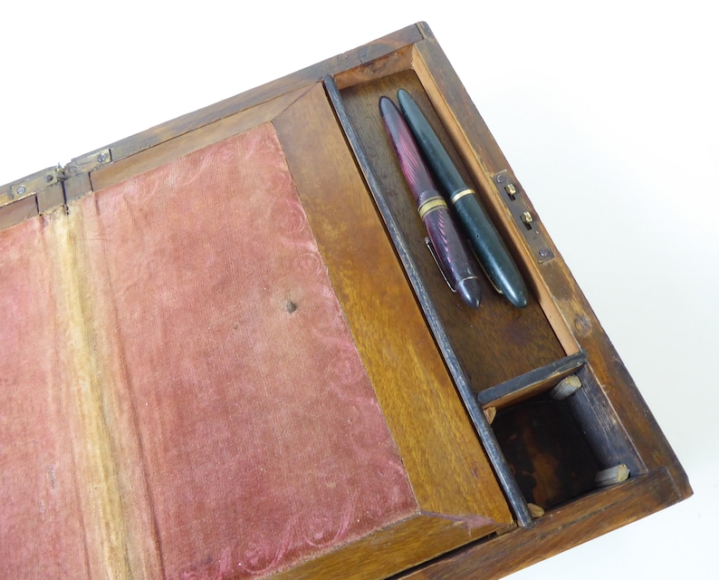 Antique Oak Writing Slope Writing Box Stationery Cabinet - Etsy