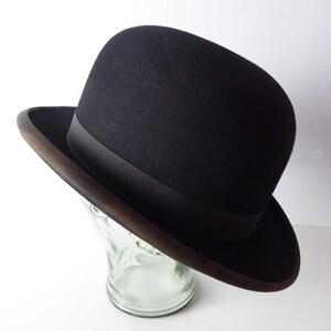 Vintage Black Bowler Hat Billycock or Bob Hat Derby Hat Steampunk Style ...