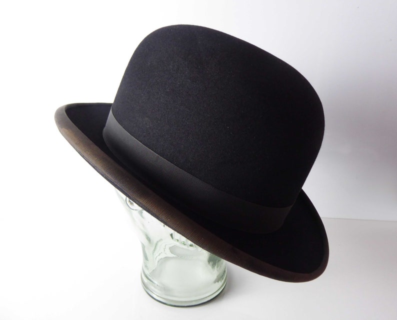 Vintage Black Bowler Hat Billycock or Bob Hat Derby Hat - Etsy