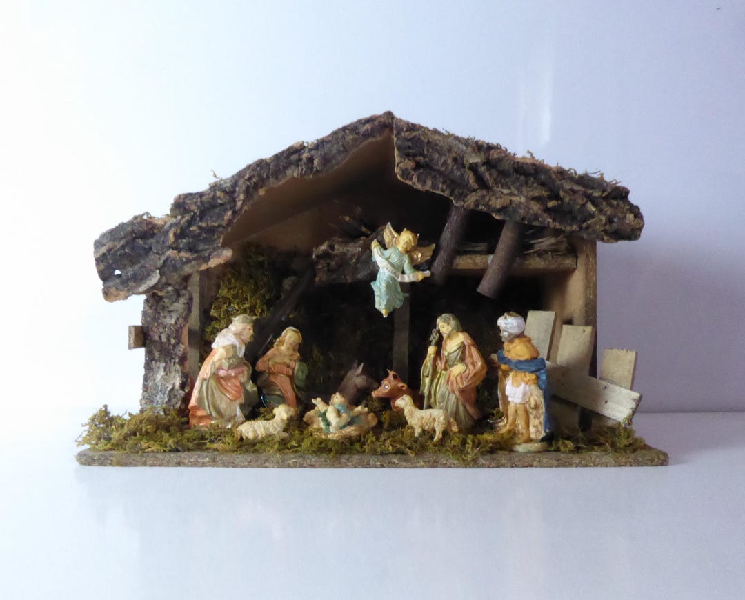 Large Nativity Scene Vintage French Wooden Nativity Set Vintage ...