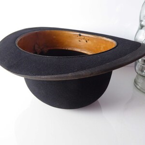 Vintage Black Bowler Hat Billycock or Bob Hat Derby Hat Steampunk Style ...