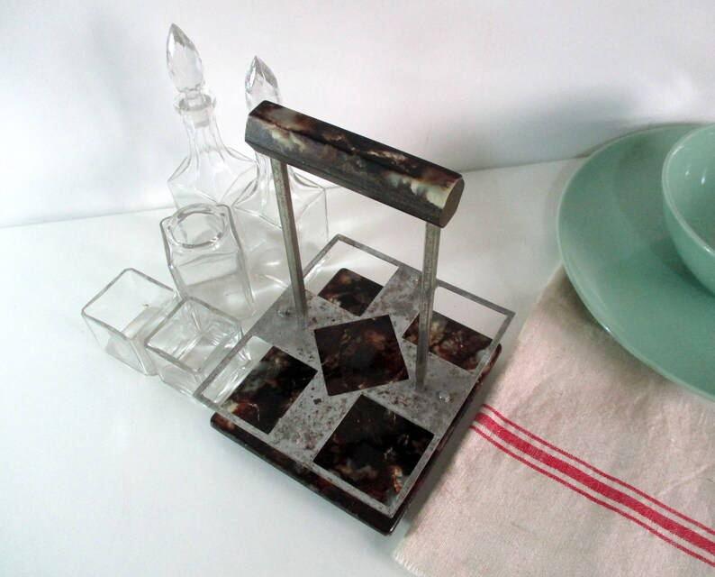 Bakelite Condiment Holder French Antique Cruet Set 5 Piece | Etsy