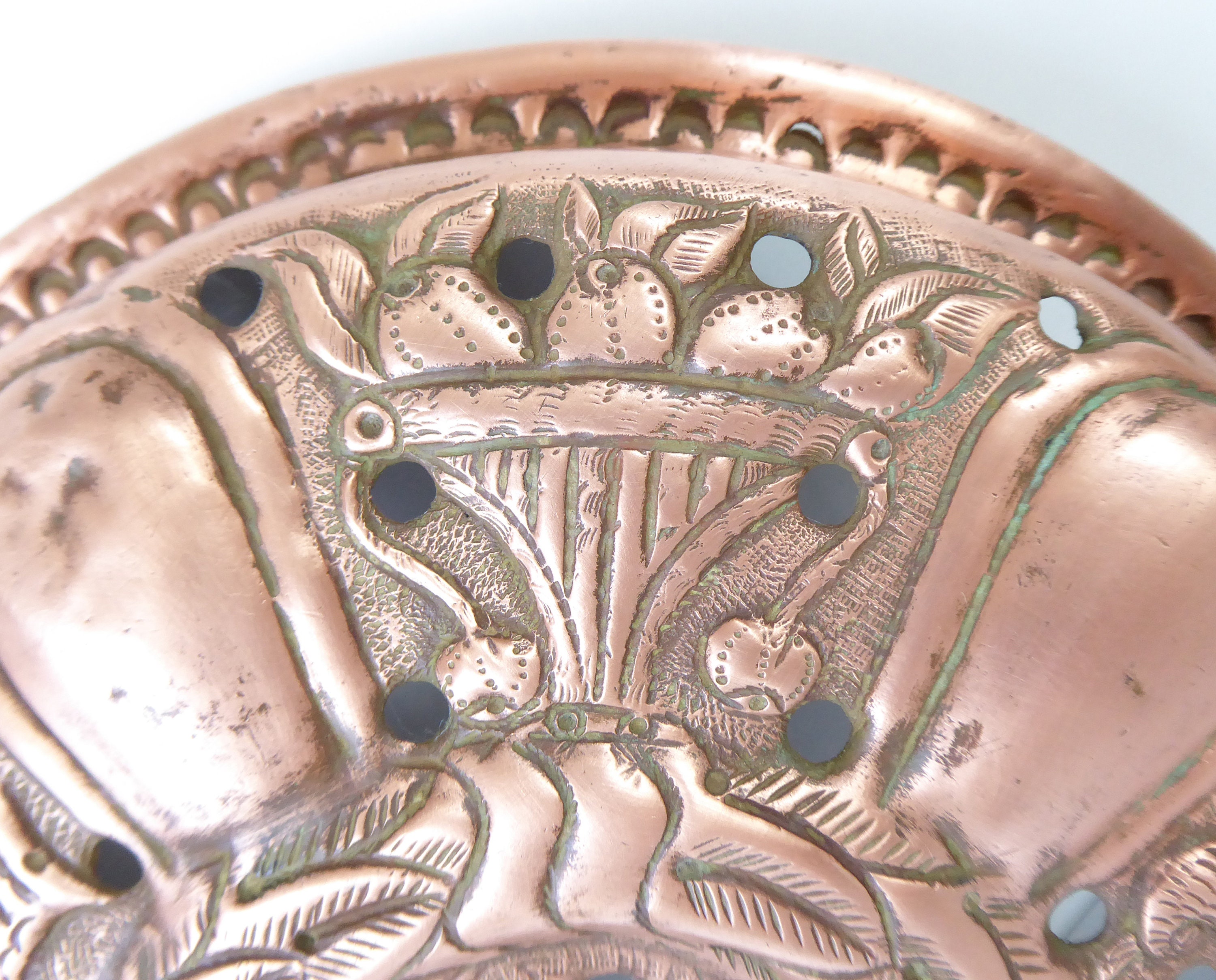 Antique French Copper Ornament Decorative Chestnut Pan Lid | Etsy