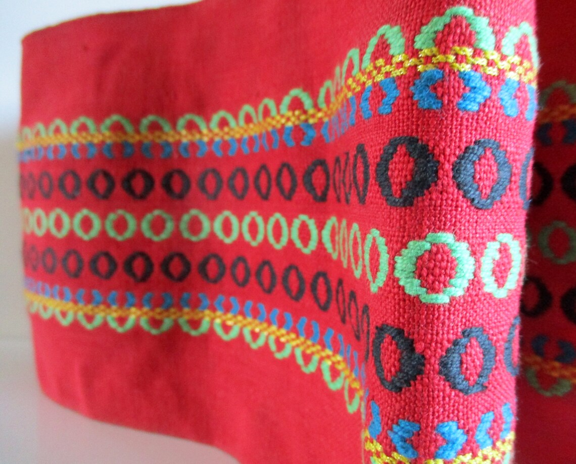 Wide Vintage French Basque Fabric Trim Sold by the Metre | Etsy