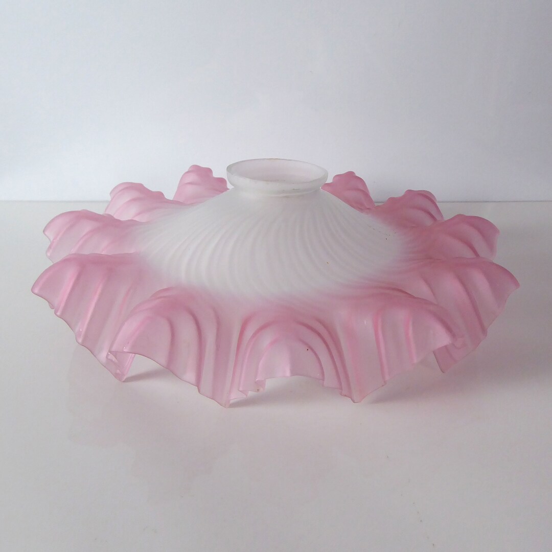Frilly Glass Lampshade | Vintage French Lampshade | Handkerchief ...