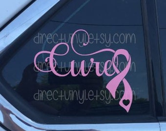 Pink Awareness Ribbon Butterfly Window Decal Breast Cancer | Etsy