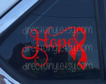 Choose Hope Red Awareness Ribbon Decal EB AIDS CHD | Etsy