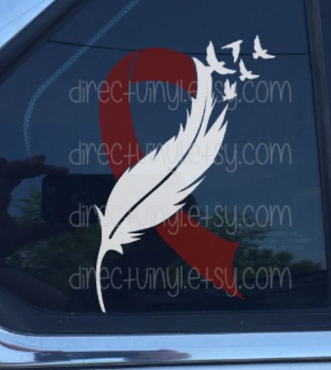 Awareness Ribbon Feather Window Decal - Etsy