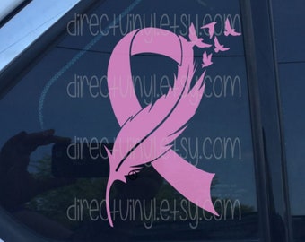 Pink Awareness Ribbon Butterfly Window Decal Breast Cancer | Etsy