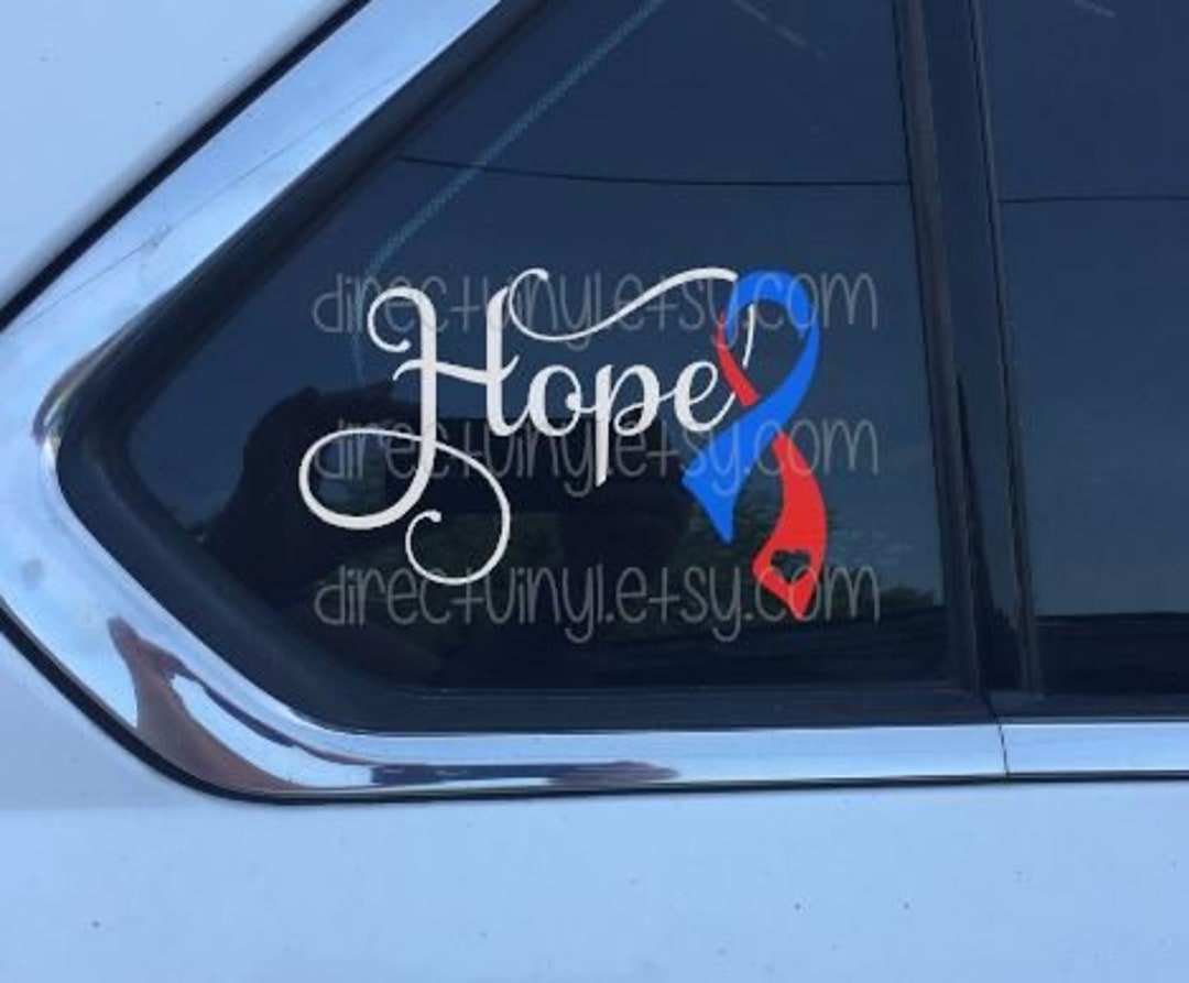 Fancy Hope Congenital Heart Defect Awareness With Ribbon Vinyl Window ...