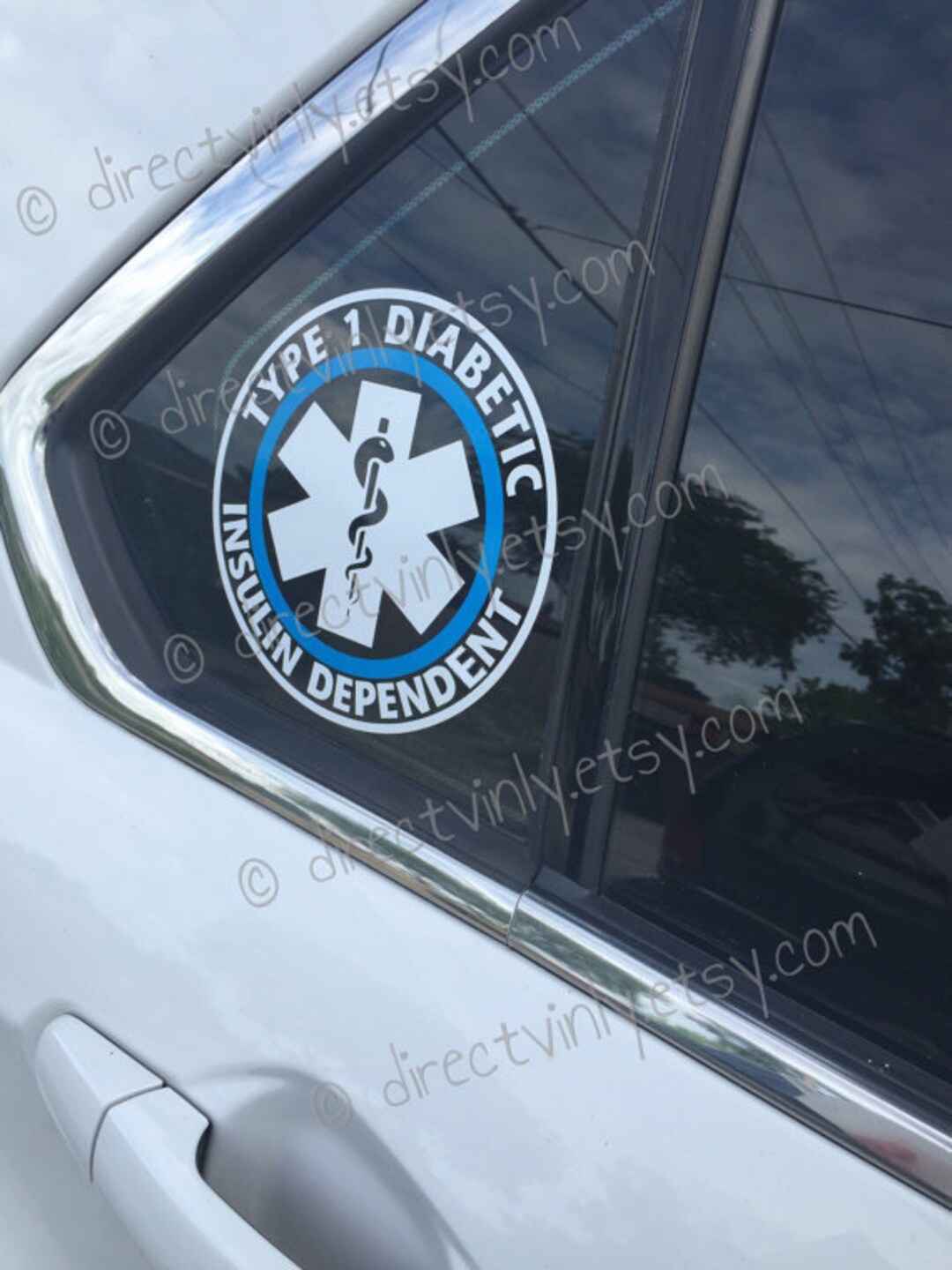Type 1 Diabetes Medical Alert Vinyl Car Window Decal - Etsy