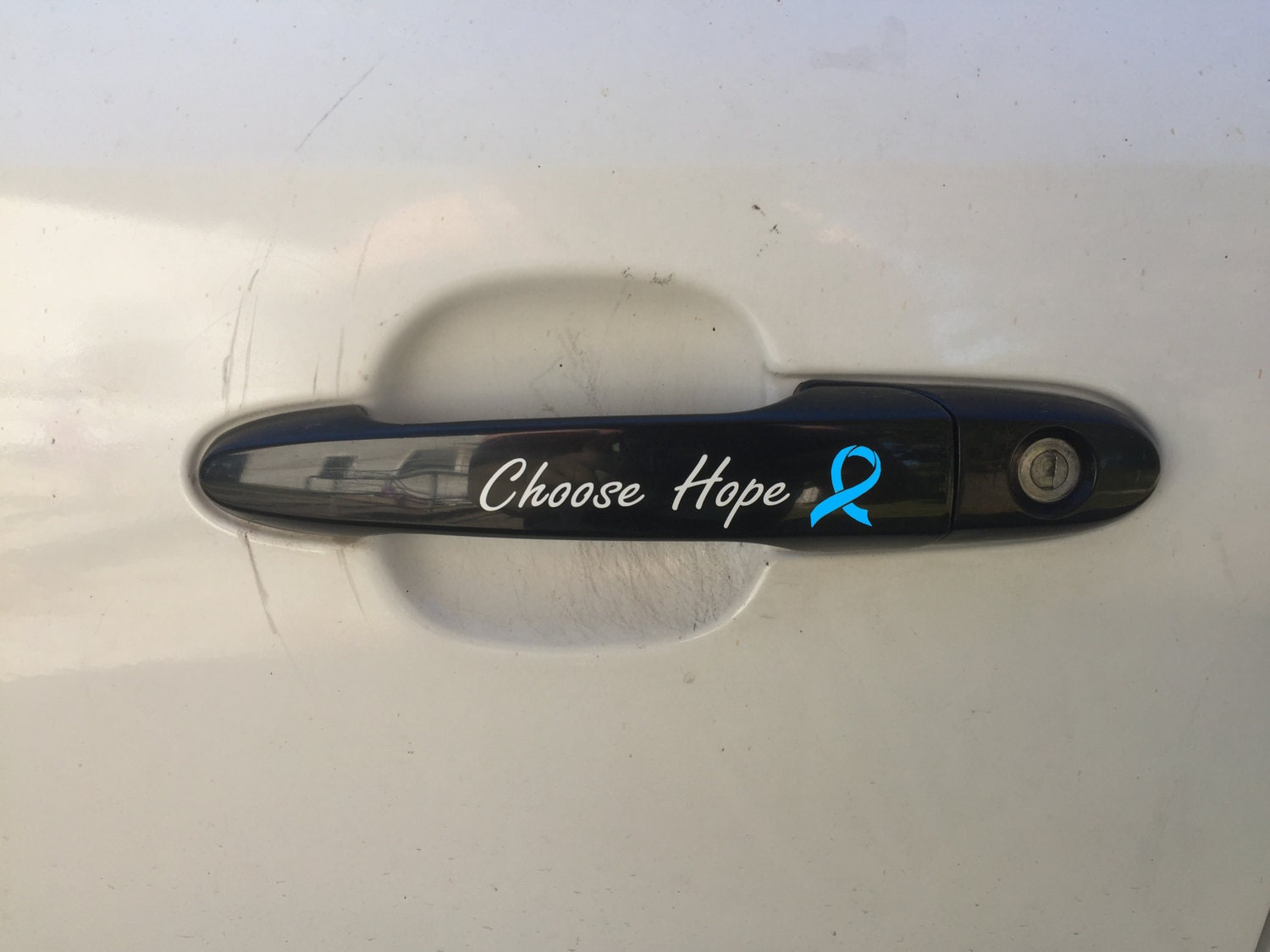 Light Blue Awareness Ribbon Door Handle Decal cushing - Etsy