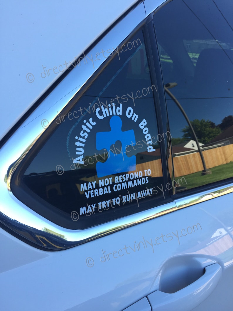 AUTISM Medical Alert Vinyl Car Window Decal | Etsy