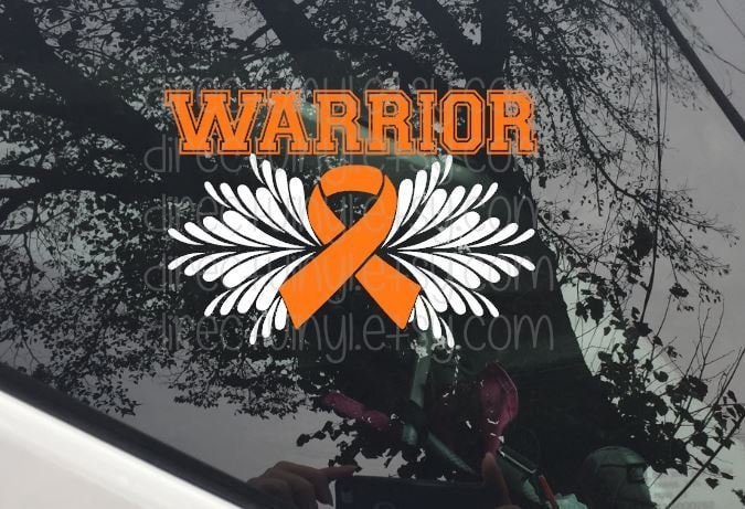 Orange Awareness Ribbon Warrior Window Decal Kidney Cancer | Etsy