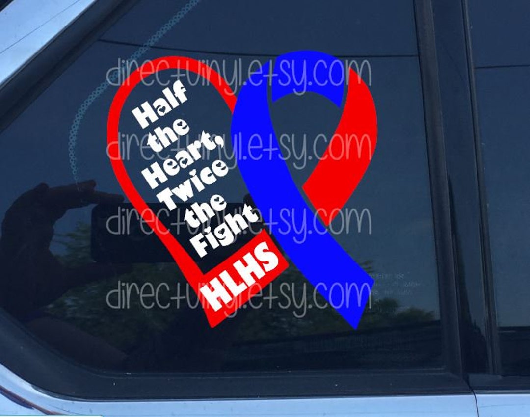 HLHS/HRHS Heart Defect Awareness Ribbon Vinyl Window Decal - Etsy
