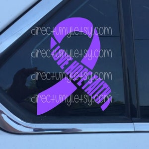 Personalized Purple Ribbon Text Decal- You Choose Text (epilepsy, Lupus ...