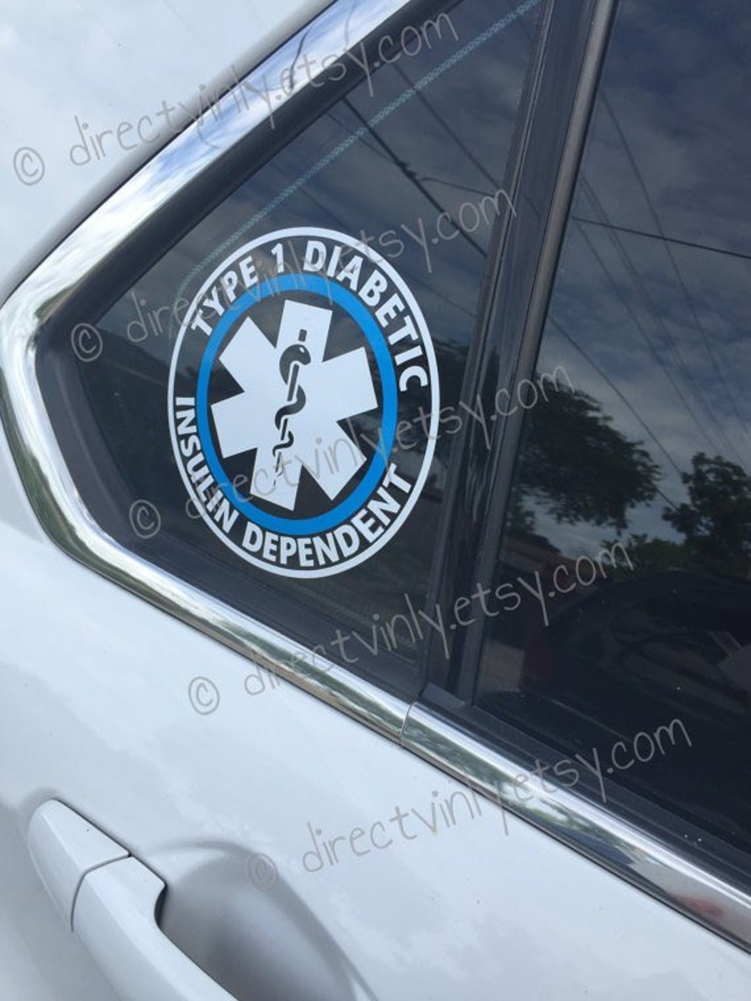 Type 1 Diabetes Medical Alert Vinyl Car Window Decal - Etsy