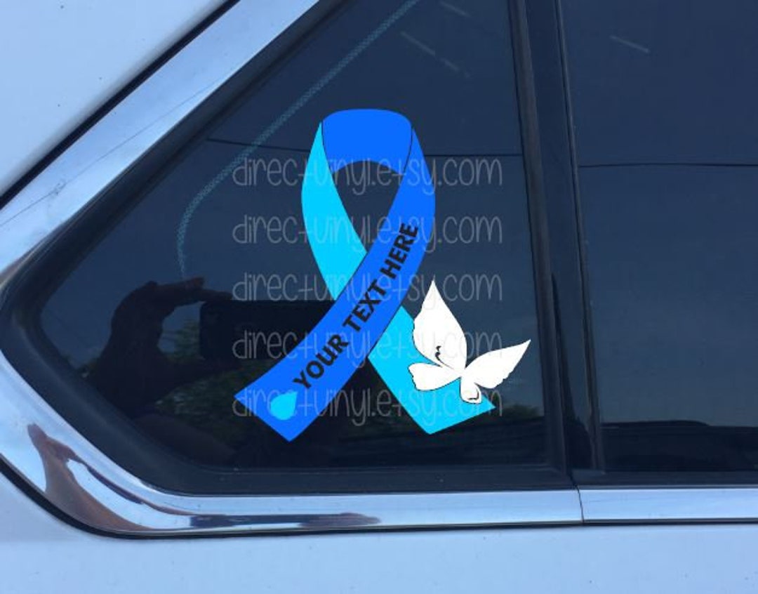 YOU CHOOSE Butterfly Hydrocephalus Awareness Ribbon Text Decal With ...