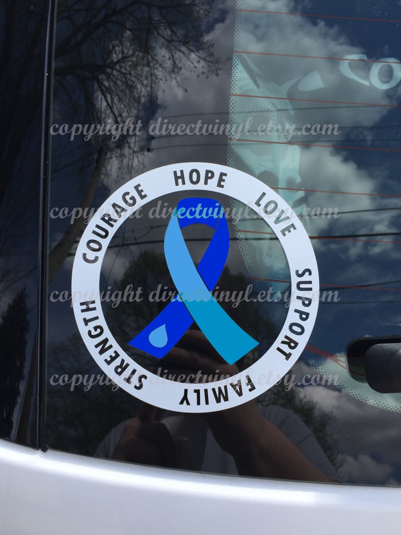 Hydrocephalus Awareness Ribbon Text Circle Decal - Etsy