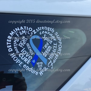 Hydrocephalus Awareness Ribbon Word Heart Decal - Etsy