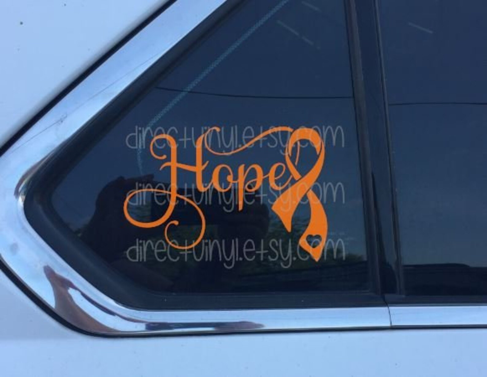 Fancy Hope With Orange Ribbon Window Decal kidney Cancer | Etsy