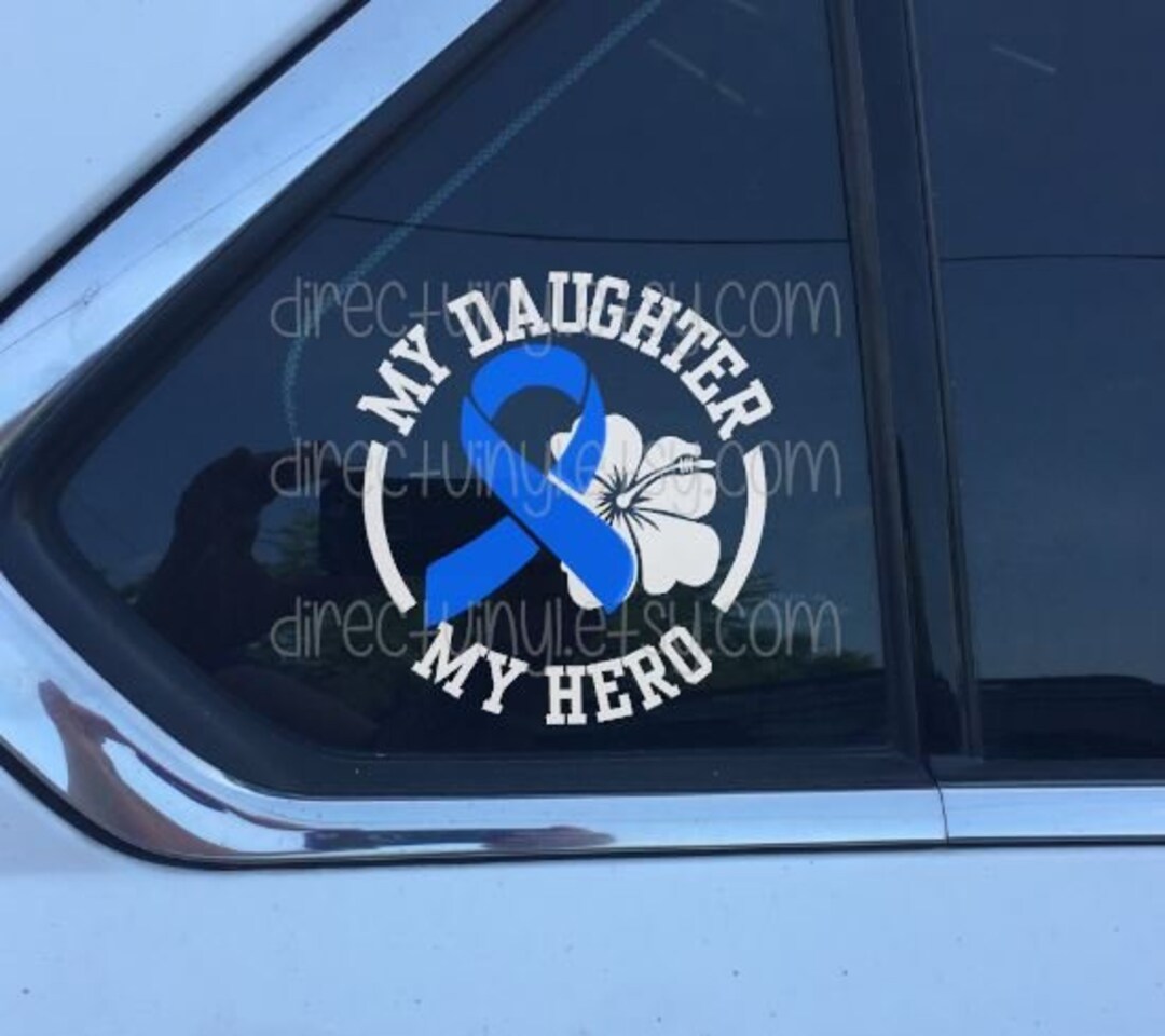 YOU CHOOSE TEXT Blue Awareness Ribbon Hero/flower Decal (apraxia, Child ...