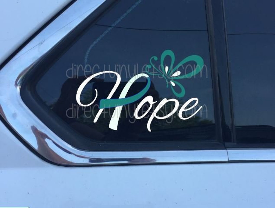 Teal and White Awareness Ribbon Hope Window Decal (cervical Cancer) - Etsy
