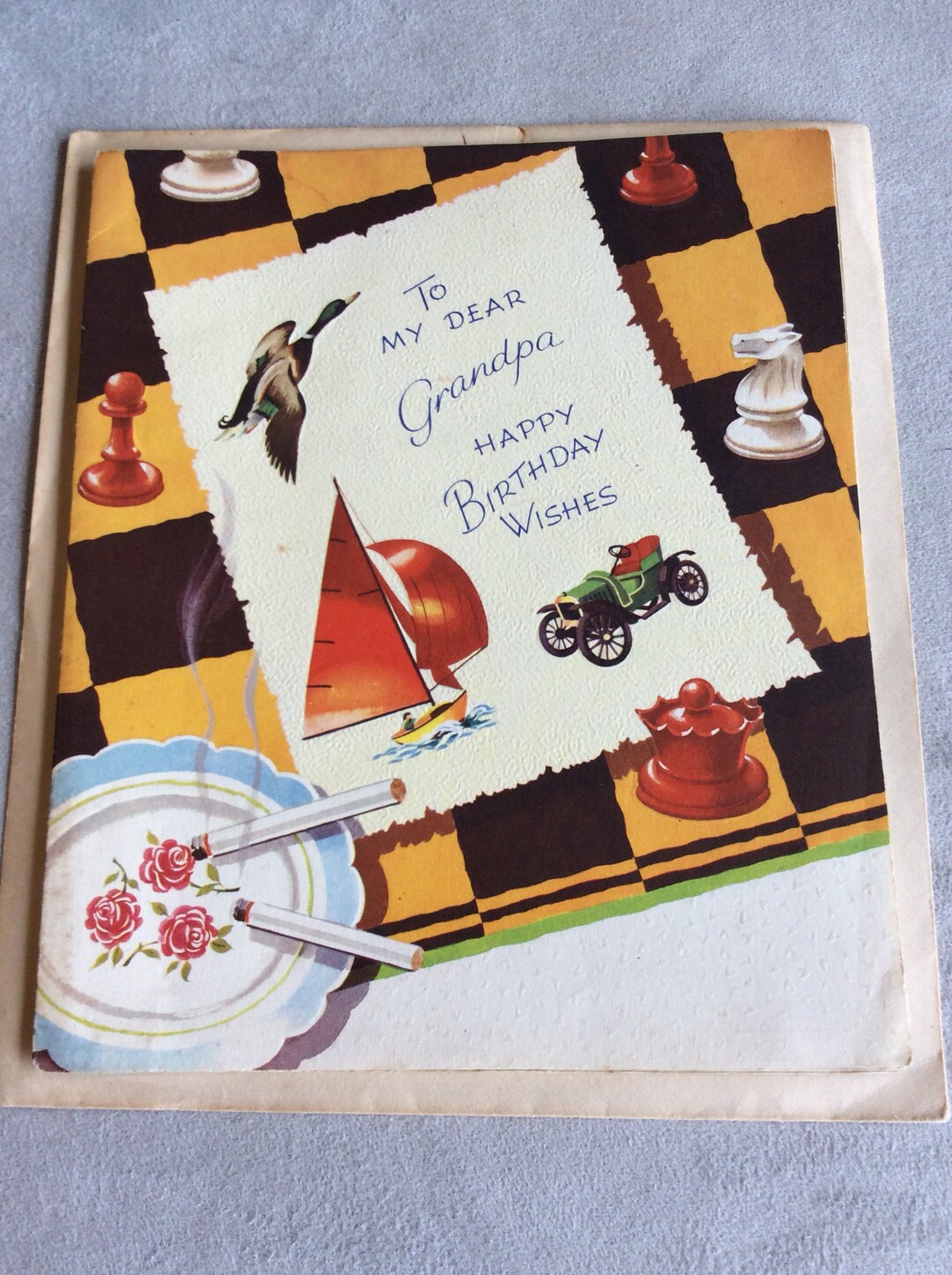 Original 1940s Unused a Happy Birthday Grand Pa Paper - Etsy