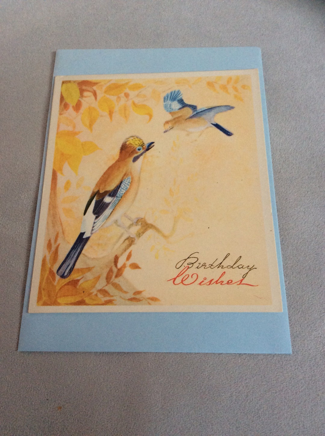 Vintage Jay Bird Design Original 1950s Birthday Card - Etsy