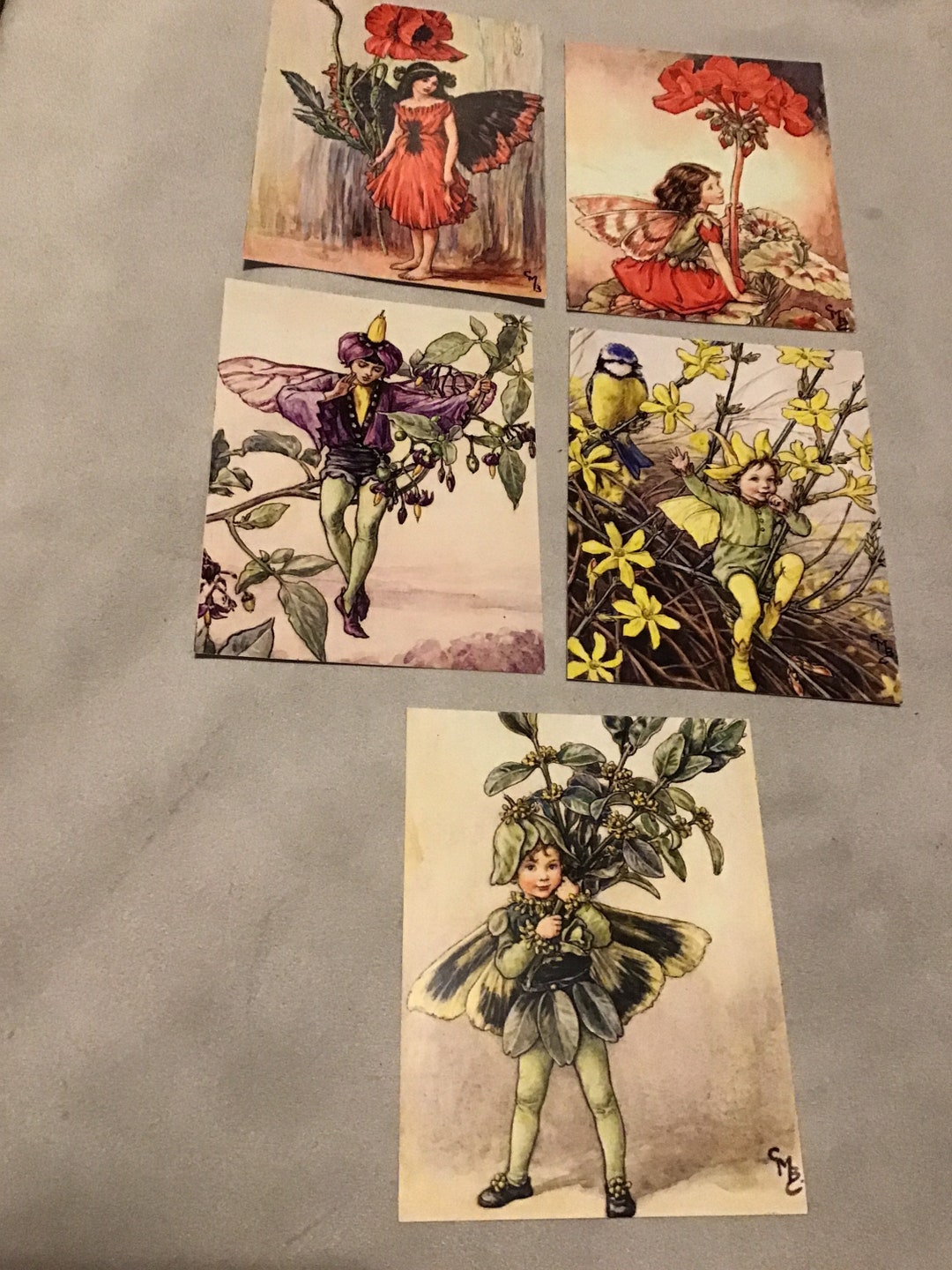 Set of 5 Vintage Flower Fairies Postcards - Etsy