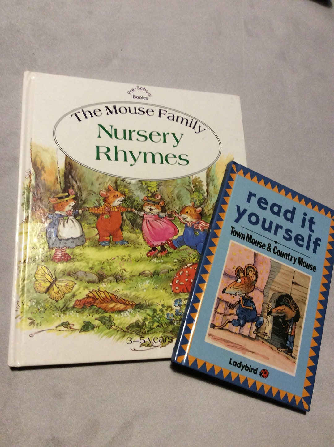 Pair of 1980s Mouse Books, the Mouse Family Nursery Rhymes & Town Mouse ...