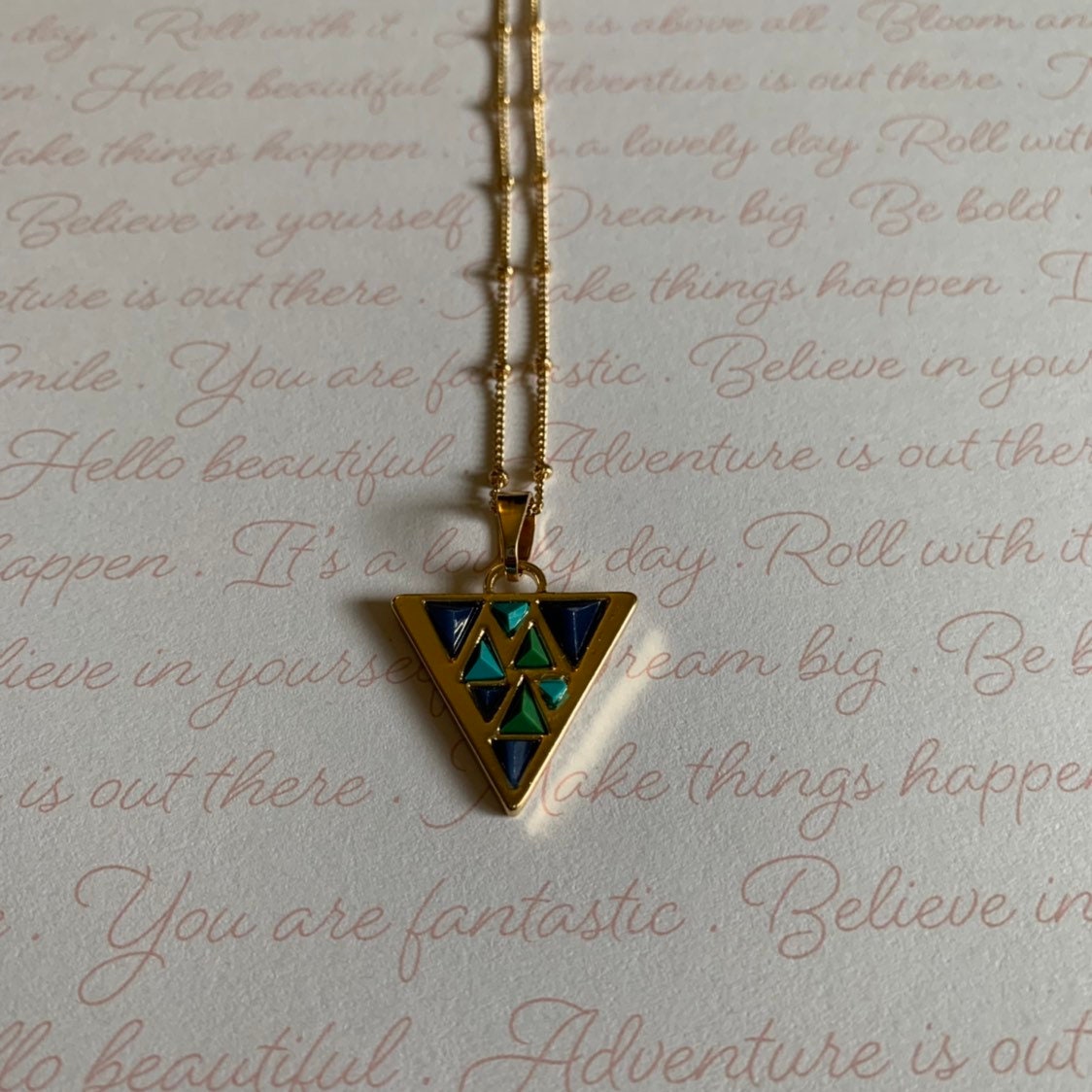 Faceted Triangle Pendant - Geometric Jewelry - Etsy UK