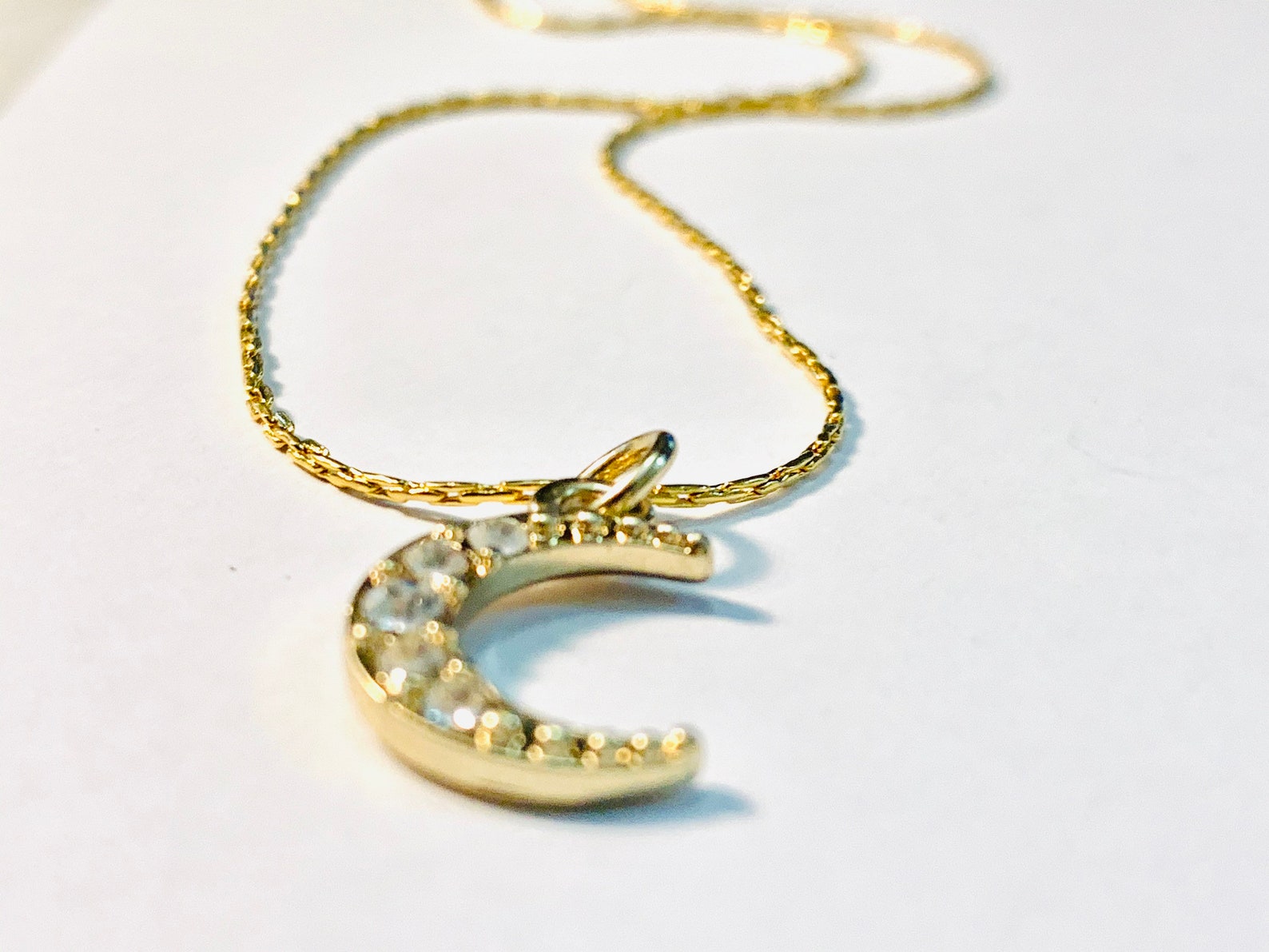 Collar de la luna collar de luna delicada Luna creciente - Etsy España