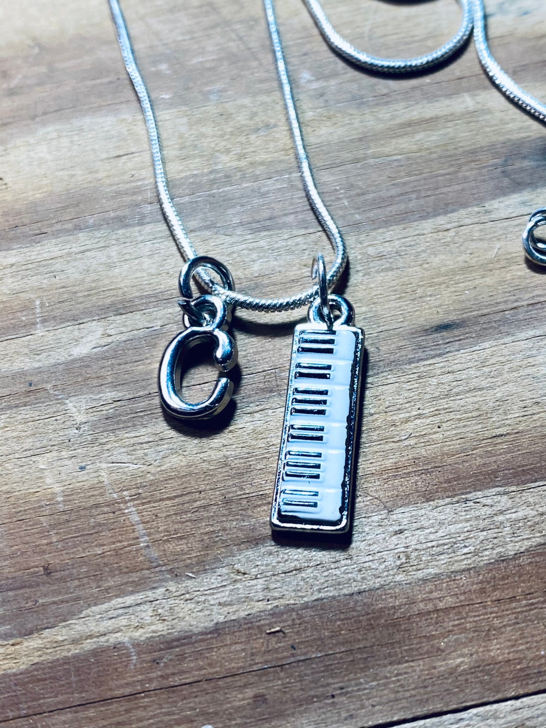 Keyboard Charm Necklace - Piano - Personalized Charm Necklace - Initial ...