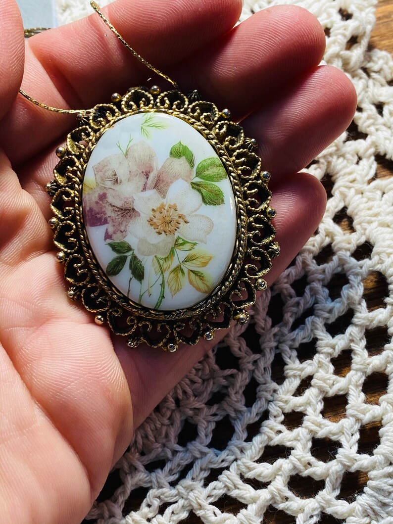 Antique French Limoges Hand Painted Brooch French Vintage | Etsy