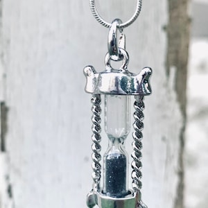 Sterling Silver Hourglass Necklace- Silver Charm Pendant - Homemade ...