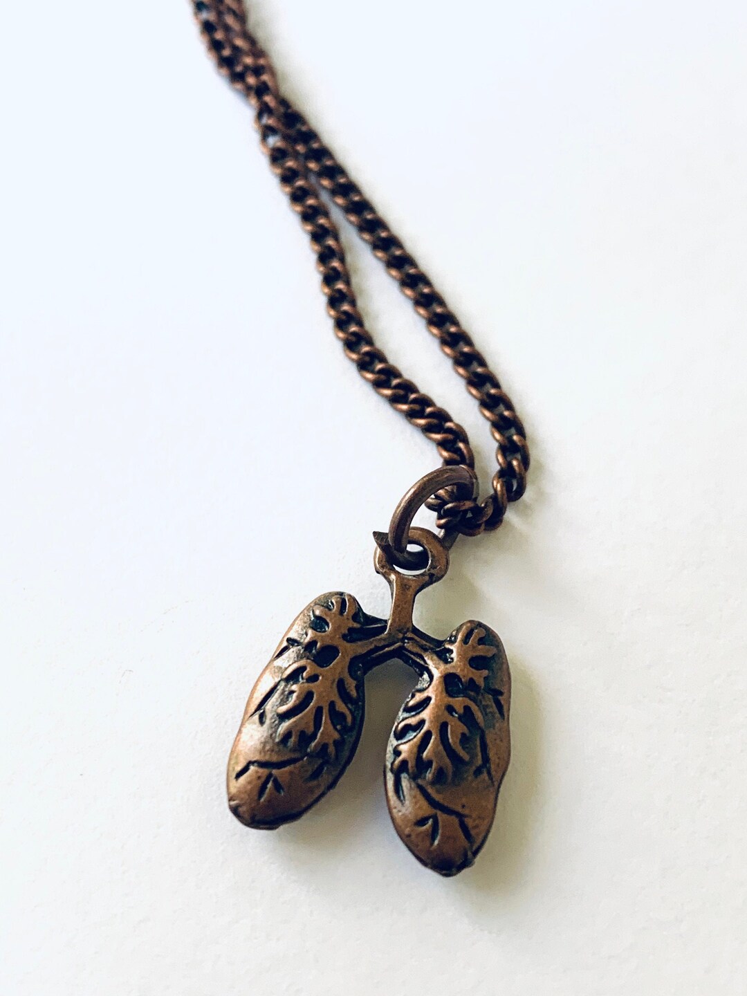 Antiqued Bronze Lung Charm Necklace - Breathe Jewelry - Etsy