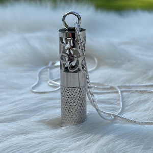 Cylinder Locket - Silver Floral Locket - Essential Oil - Diffuser ...