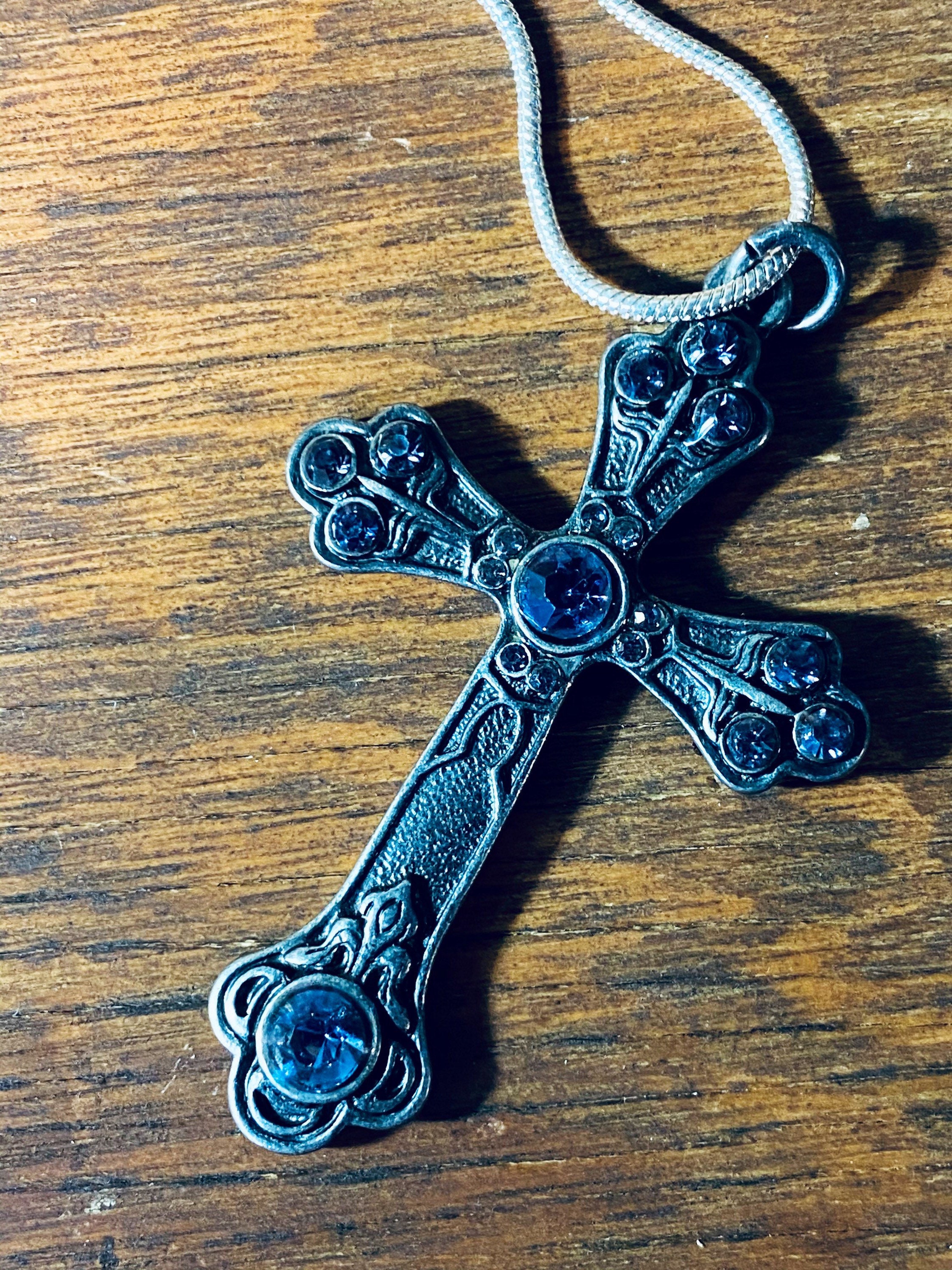 Collier pendentif croix Violet Strass Pendentif croix - Etsy France